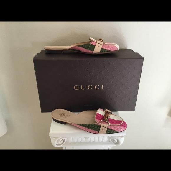 Shoes | Gucci Multi Colored Slides | Poshmark